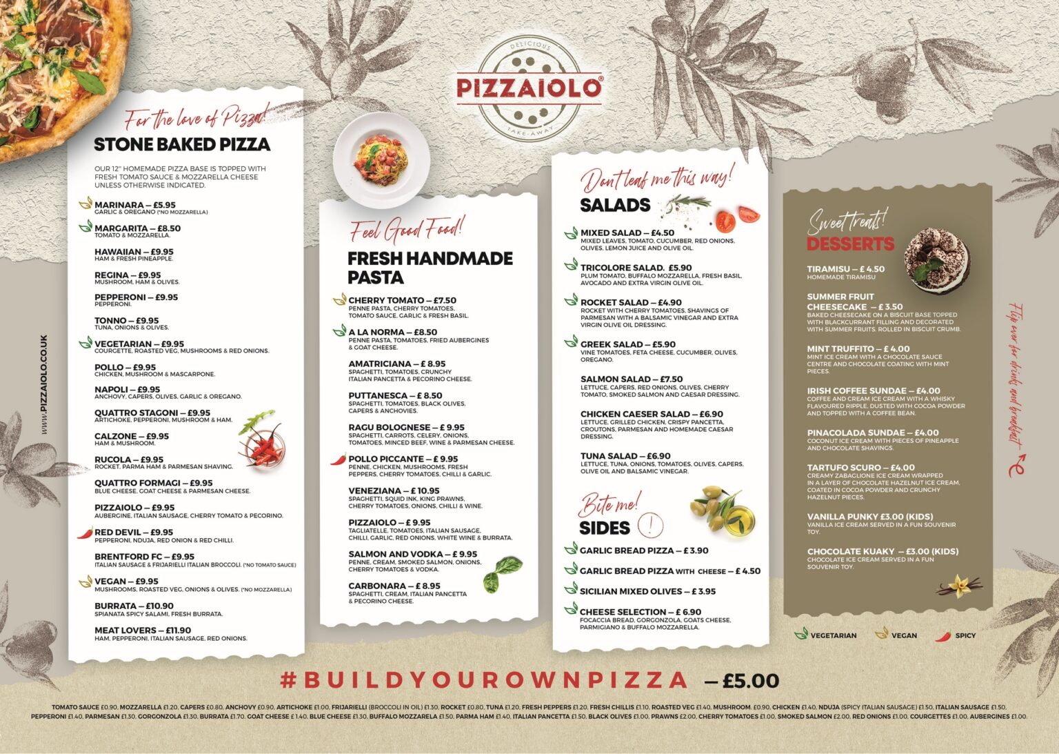 Pizzaiolo Menu