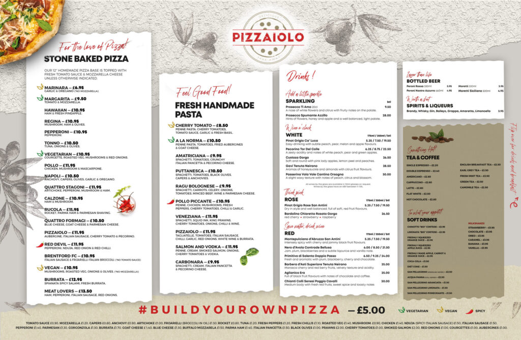 Pizzaiolo Menu